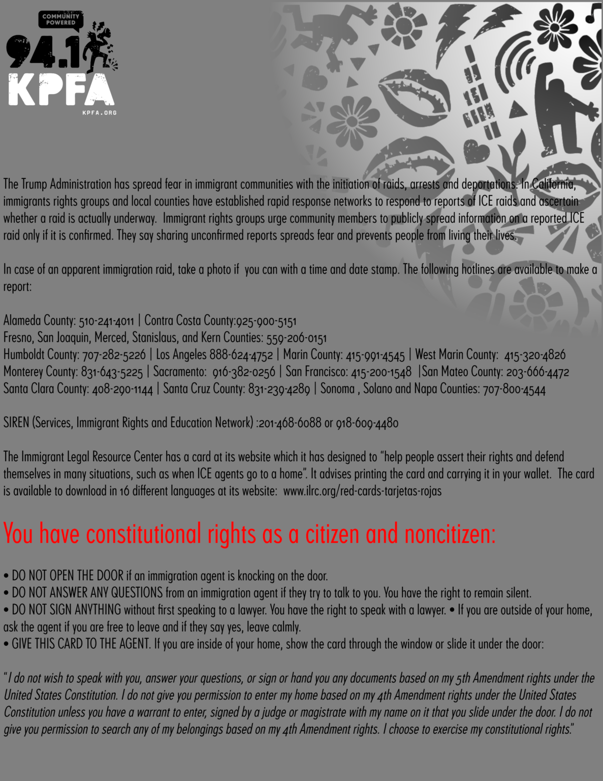 Stay Informed: Your Rights and Resources During Immigration Raids | KPFA